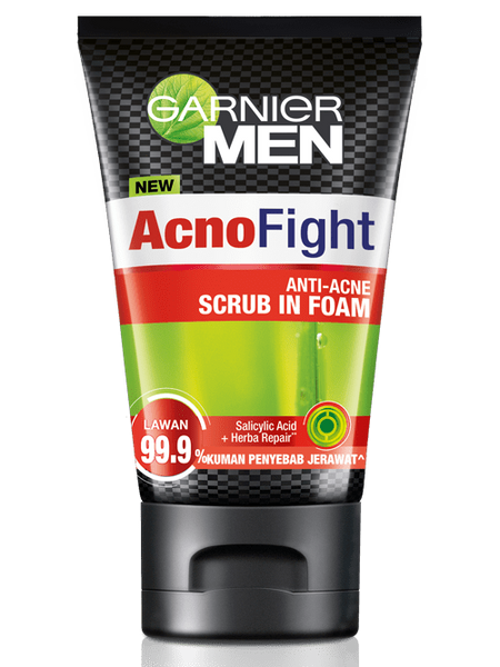 Garnier Men AcnoFight Anti-Acne Scrub In Foam Facial Cleanser